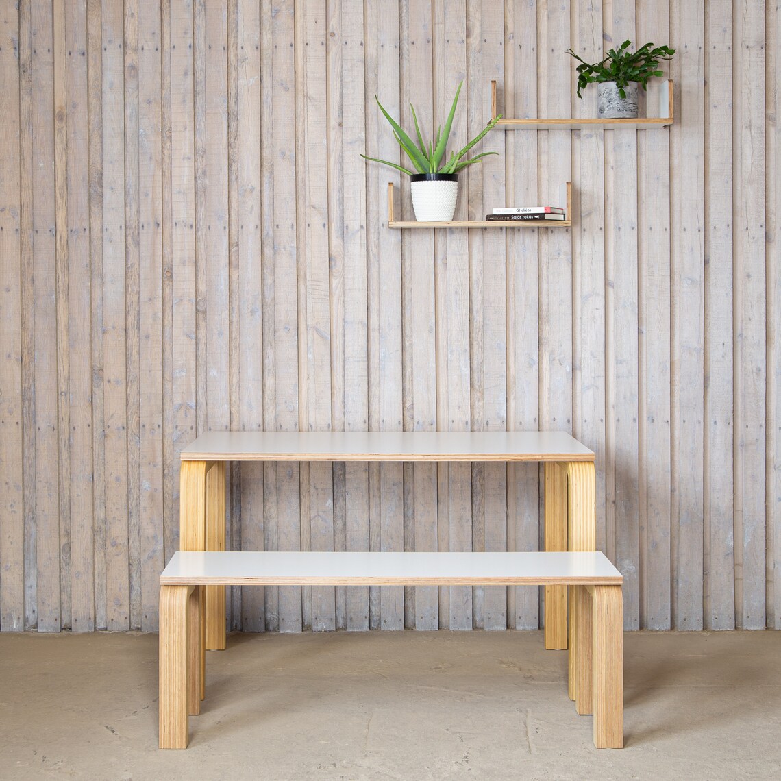 Scandinavian Plywood Bench Contemporary Table. - Etsy Canada