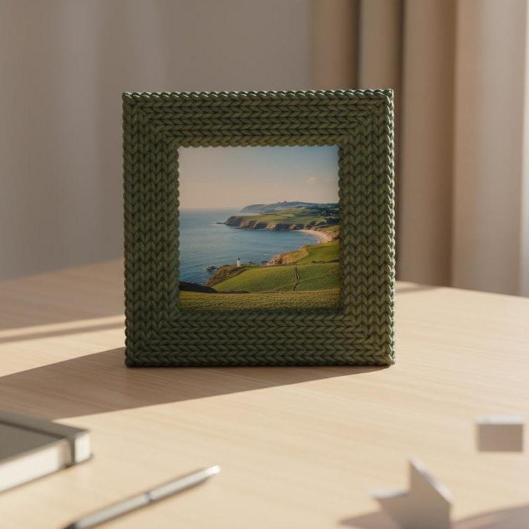 Photo Frame STL File | Knitted Texture 3D Print | Scandinavian Modern ...
