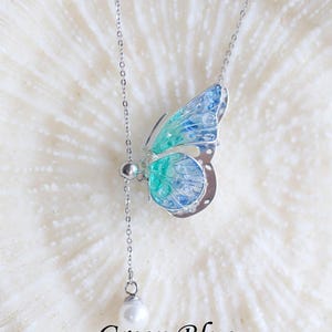 Handmade Creative Necklace,multi-color Butterfly Necklace. Pearl Wing ...