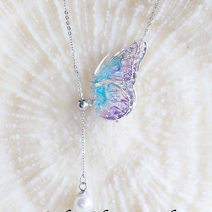 Handmade Creative Necklace,multi-color Butterfly Necklace. Pearl Wing ...