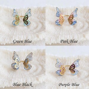 Handmade Creative Ring Multi-color Butterfly Ring, Wing Ring. Gift for ...
