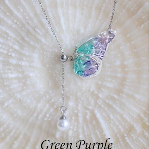 Handmade Creative Necklace,multi-color Butterfly Necklace. Pearl Wing ...