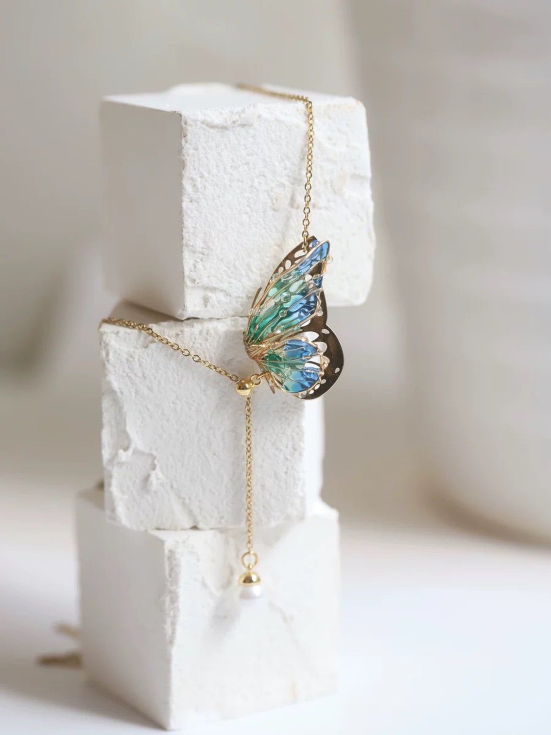 Handmade Creative Necklacemulti-color Butterfly Necklace. - Etsy