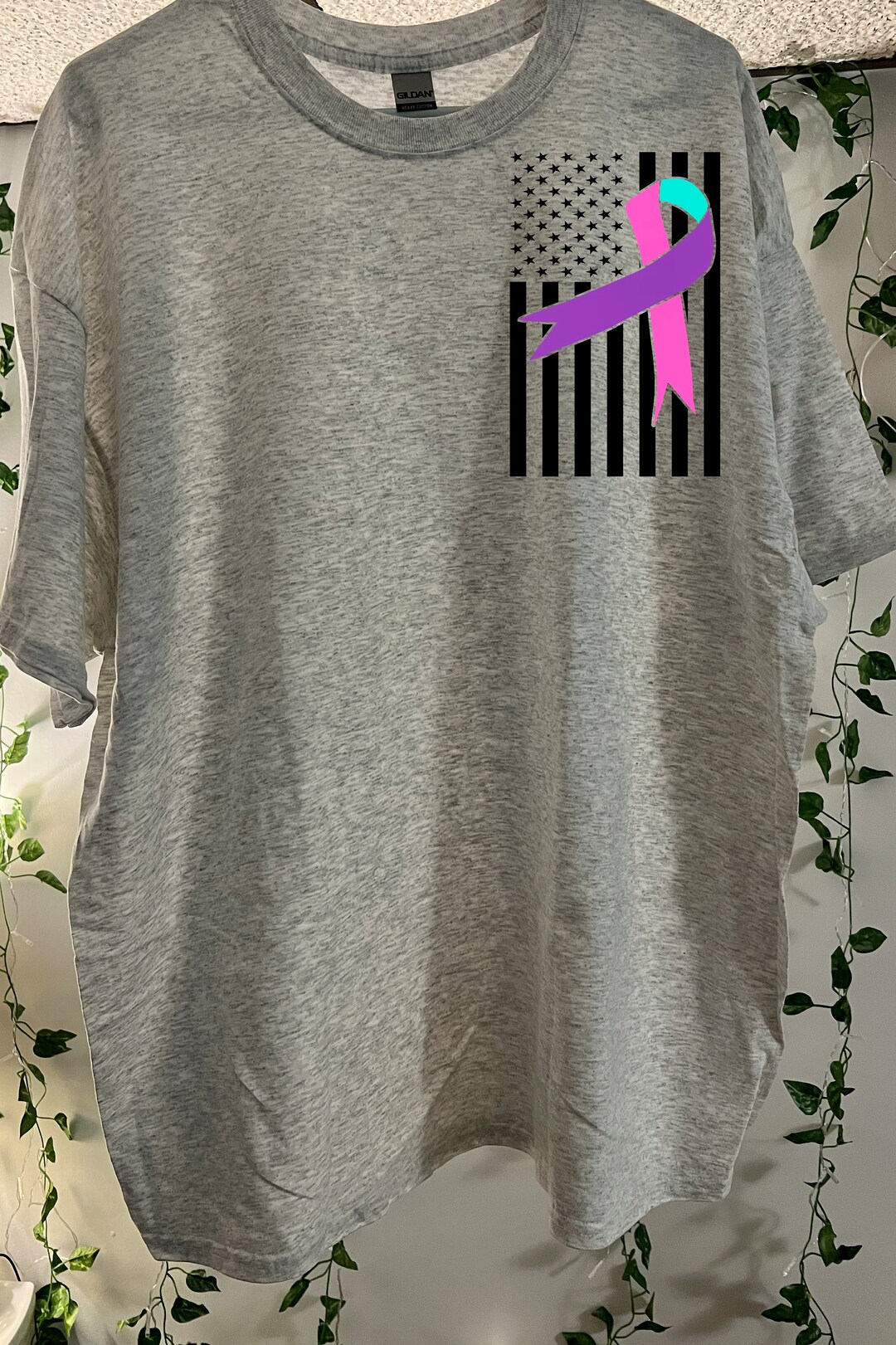 Thyroid Cancer Flag With Ribbon - Etsy