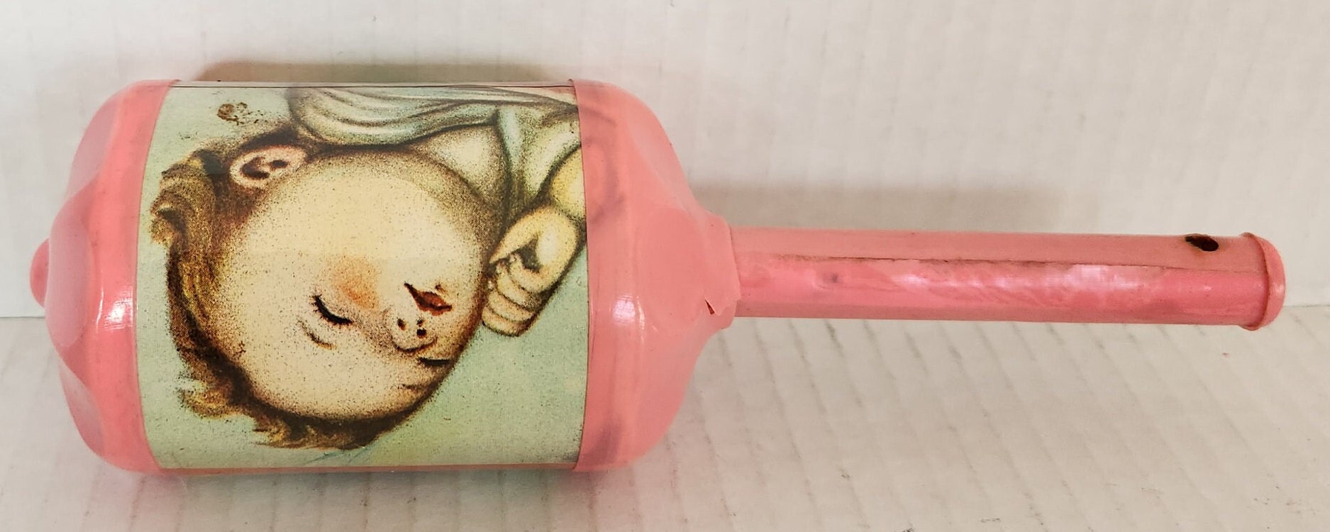 Vintage Mid Century Pink Plastic Baby Rattle Noise Maker Made in ...