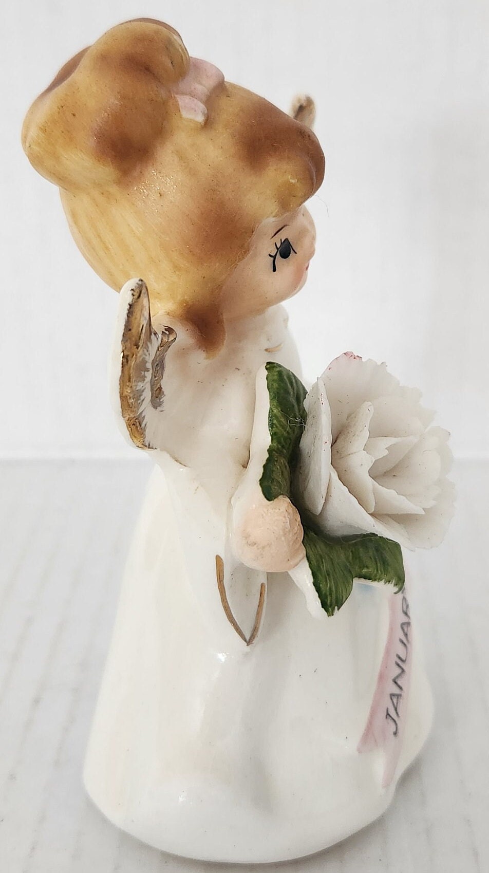 Vintage Lefton January Birthday Angel Carnation Birth Flower Garnet ...