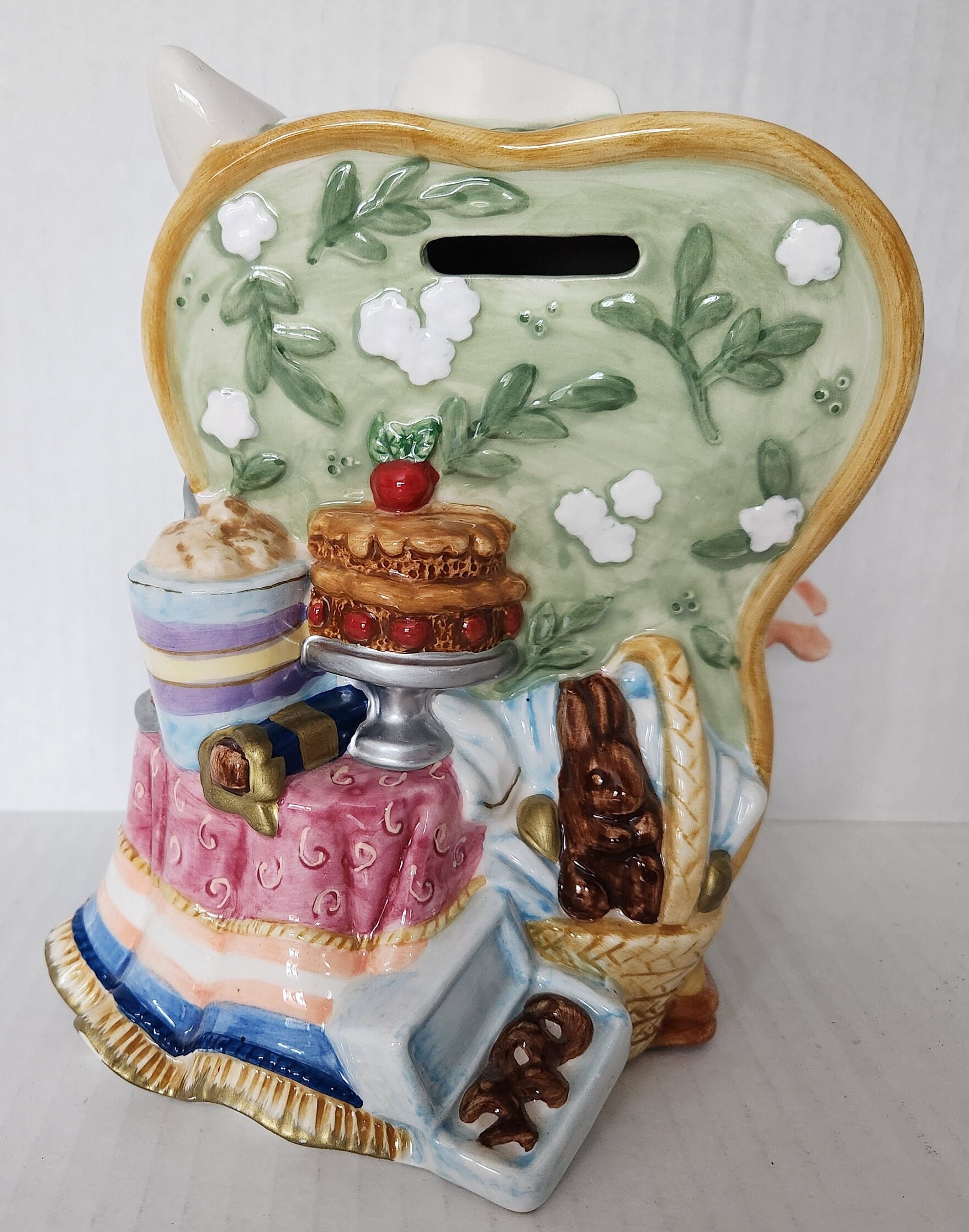 Fitz and Floyd Fun Funds Piggy Bank Rabbit Girl Chocolate Fund Novelty ...