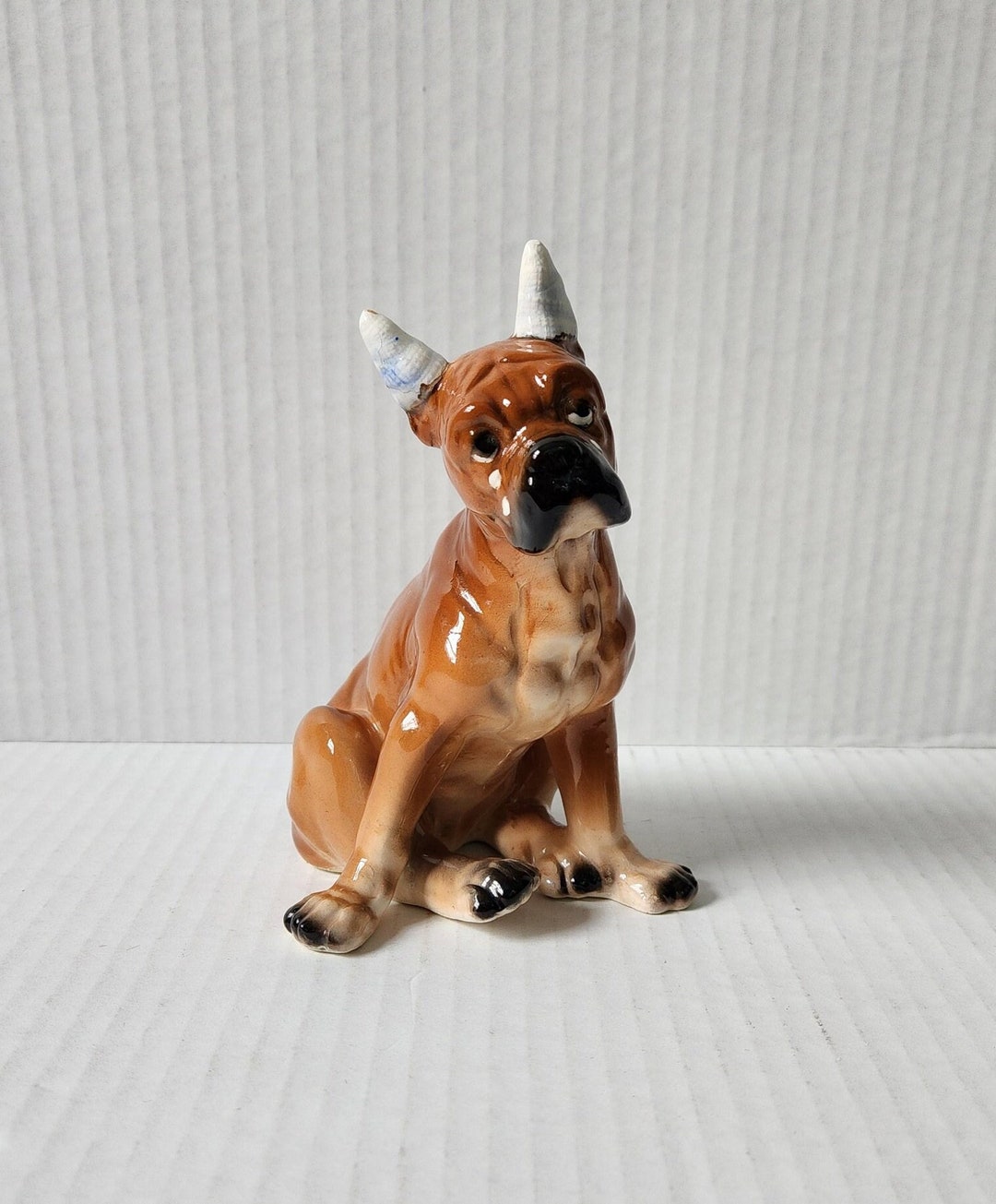 Vintage Japan Ceramic Crying Boxer Dog Figurine - Etsy