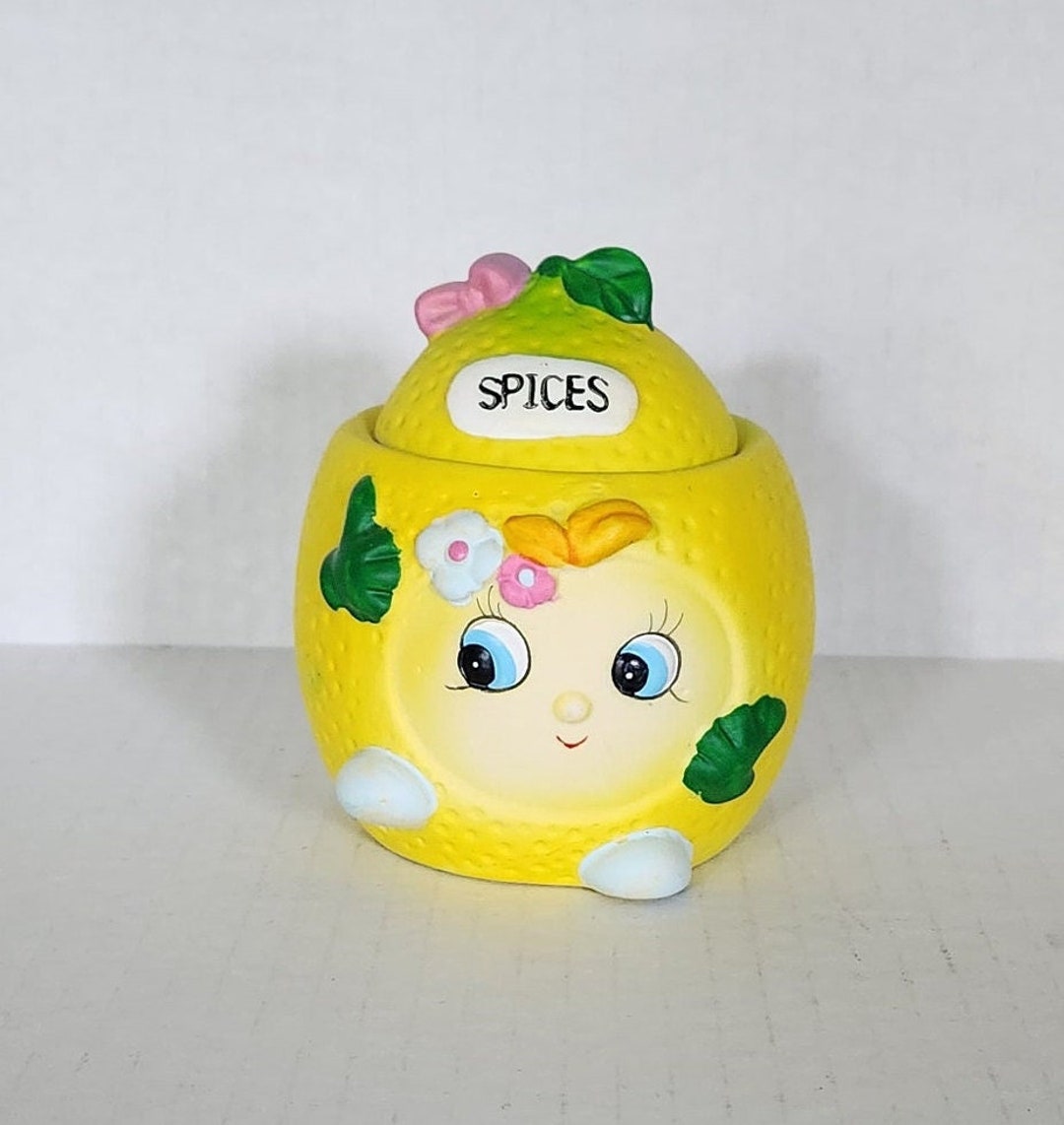 Vintage Anthropomorphic Kitschy Ceramic Lemon Spice Jar With Lid - Etsy