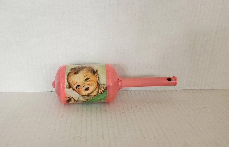Vintage Mid Century Pink Plastic Baby Rattle Noise Maker Made in ...