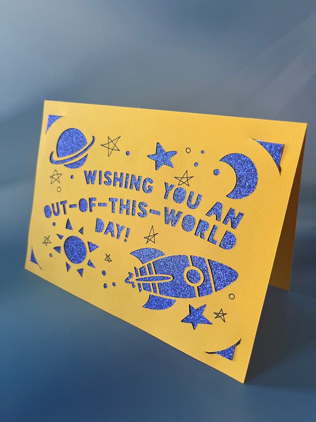 Space Themed Birthday Card With Envelope - Etsy
