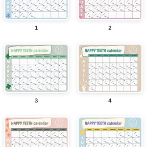 12 Month Printable Calendar Chore Chart Toothbrush Chart - Etsy