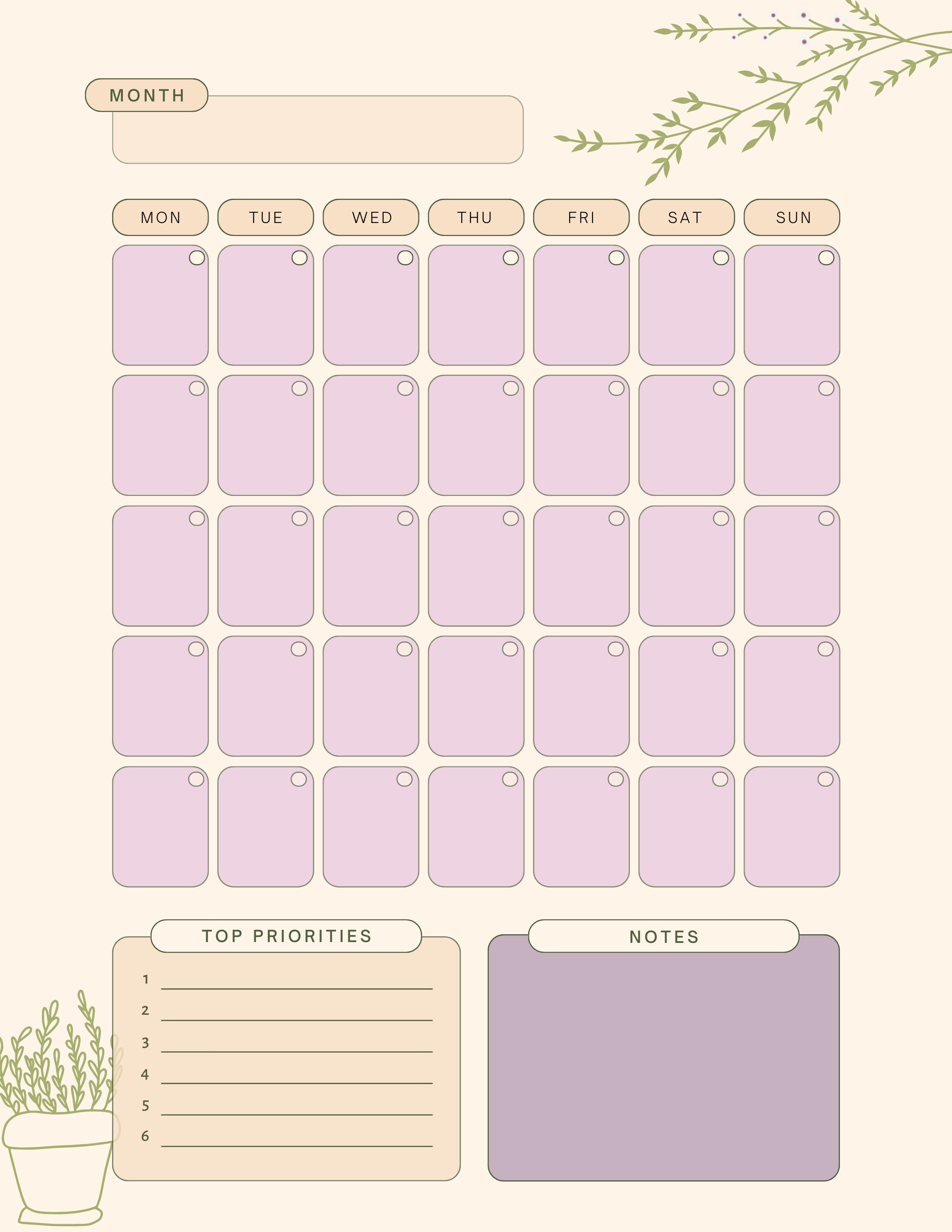 Aesthetic Daily and Monthly Printable Planner - Etsy