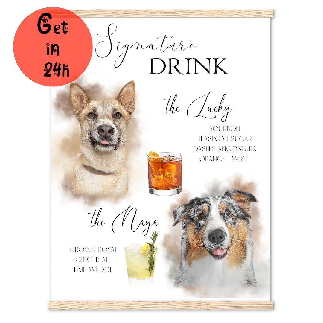 Dog Signature Drink Sign Wedding Decor Custom Pet Bar Menu Signature ...