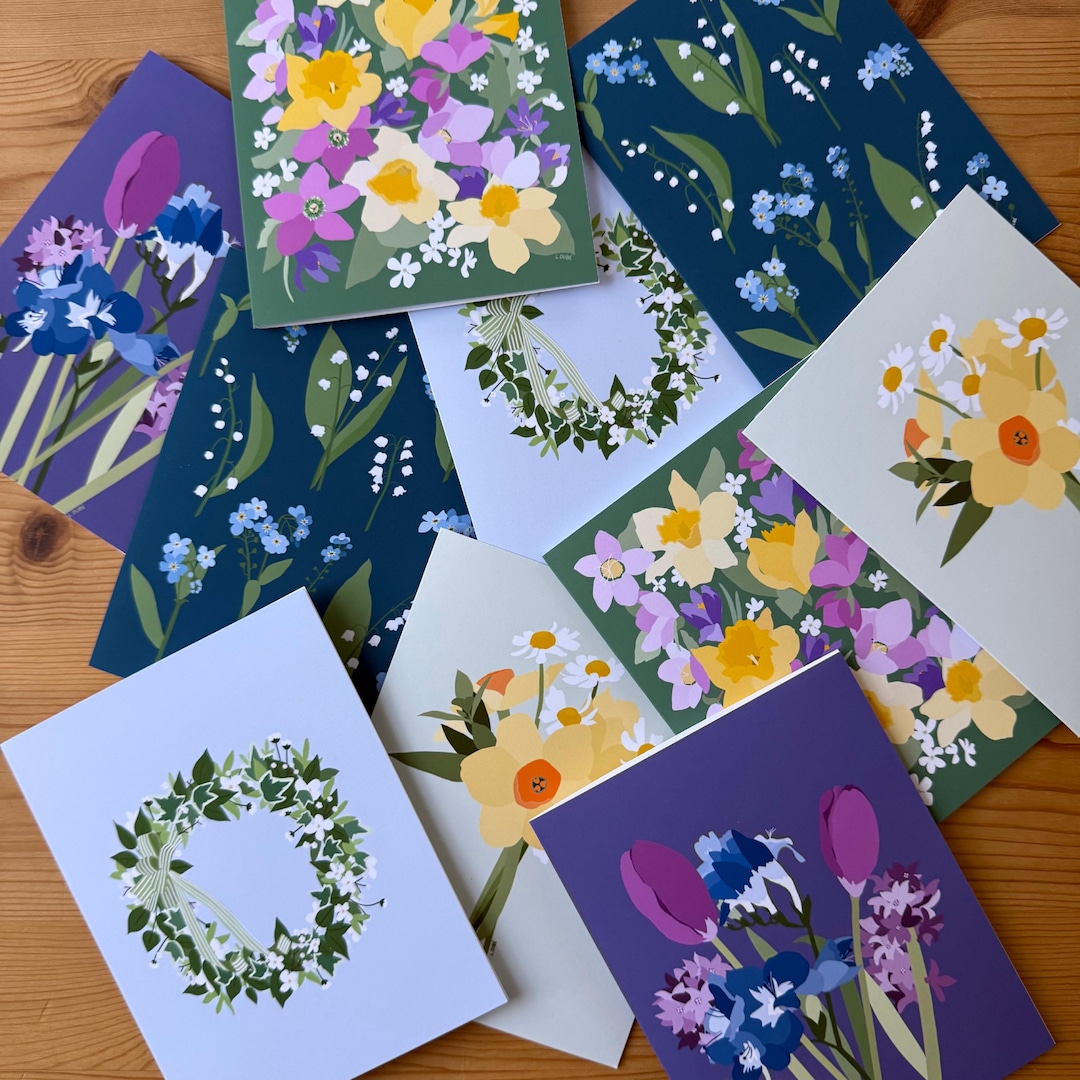 Botanical Notecards | Floral Cards Bulk Colorful | Womens Flower Note ...