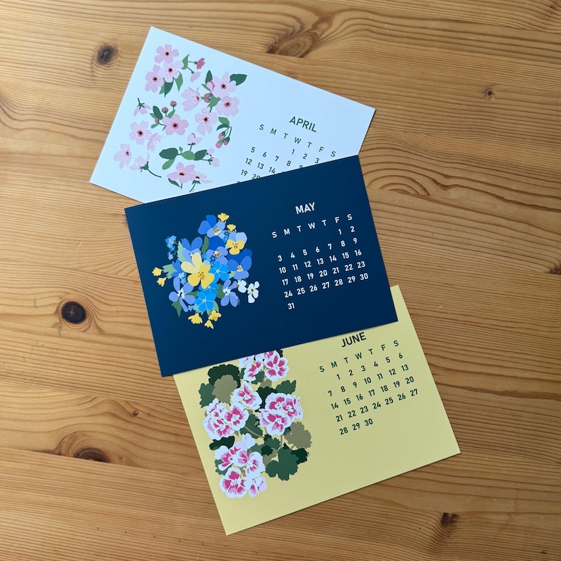 2026 Desk Calendar Illustrated Nature | Hand Drawn Floral Fruit 5x7 ...