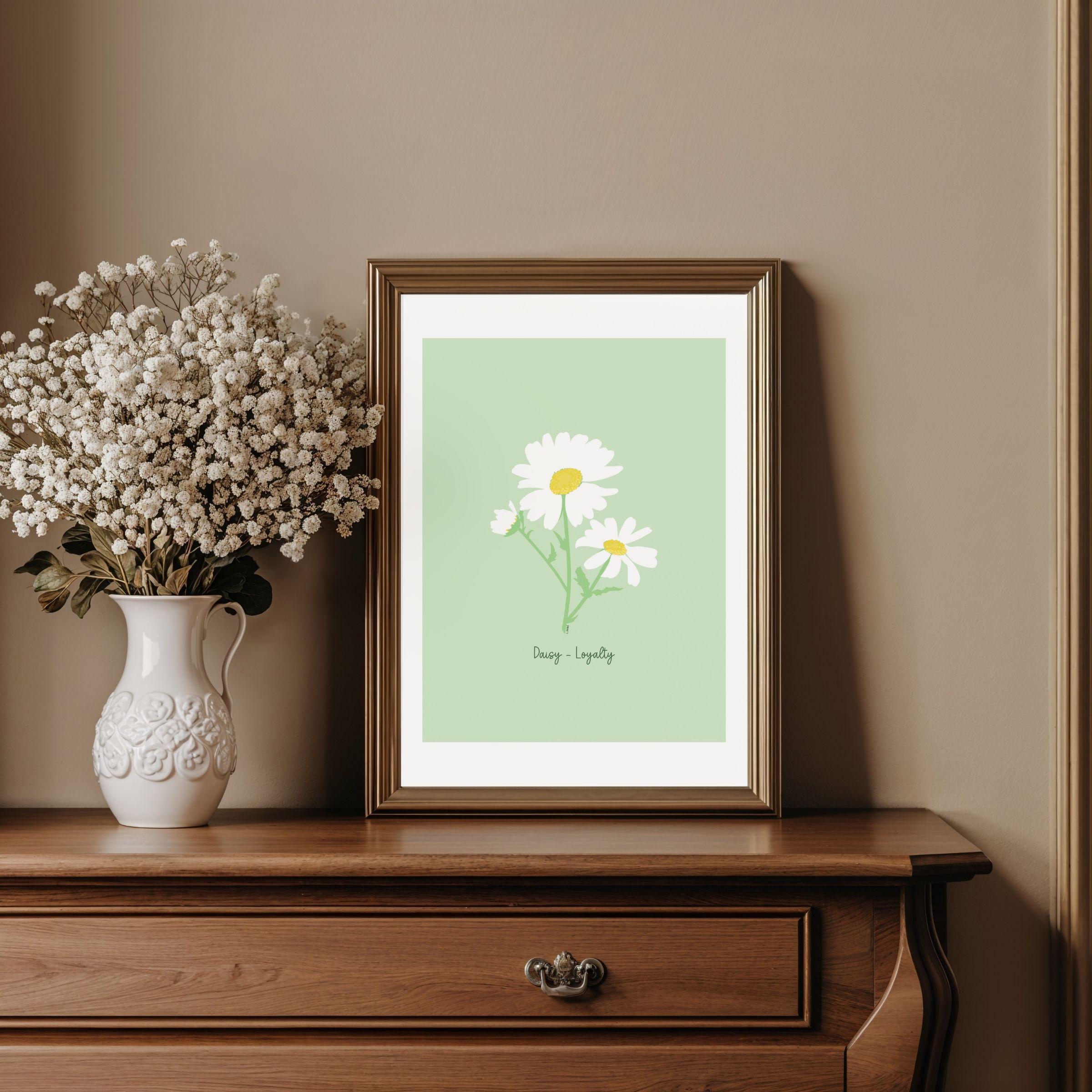 Daisy April Birth Flower Art Print | Custom Flowery Illustration ...
