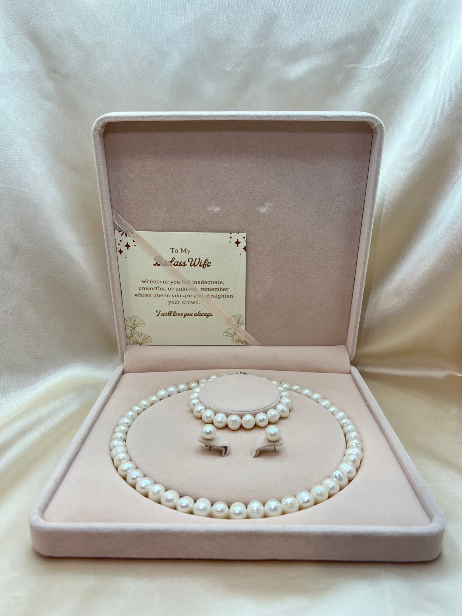 Freshwater Pearl Jewelry Set Pearl Necklace Earrings Set - Etsy