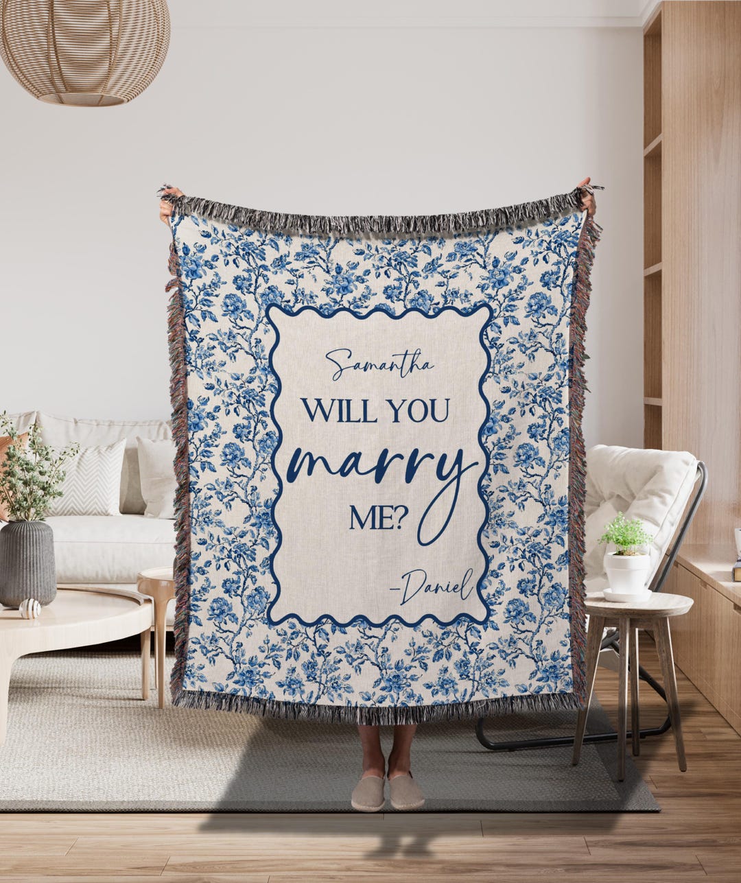 Personalized Will You Marry Me Proposal Blanket Sign: Custom Name ...
