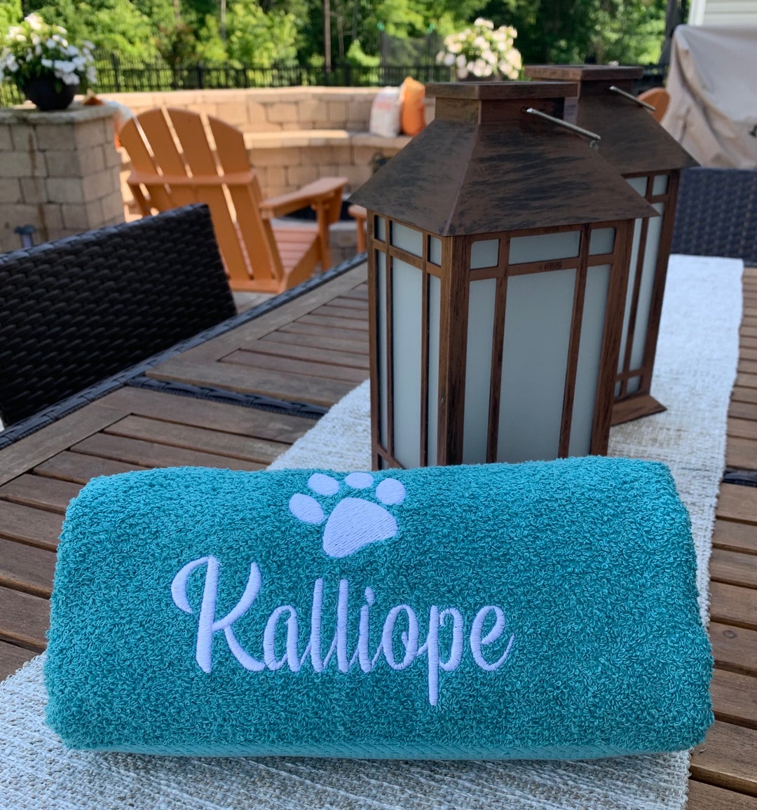 Personalized Pet Towel/ Custom Dog Towel / Paw Print Towel Pet Gift 30 ...