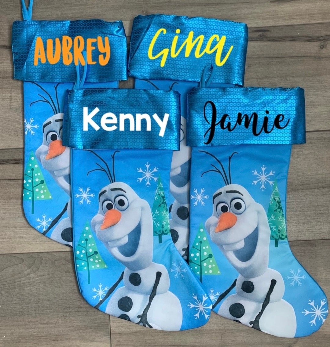 Personalized Inspired Frozen Christmas Stocking Gift Personalized Olaf Stocking Custom Olaf ...