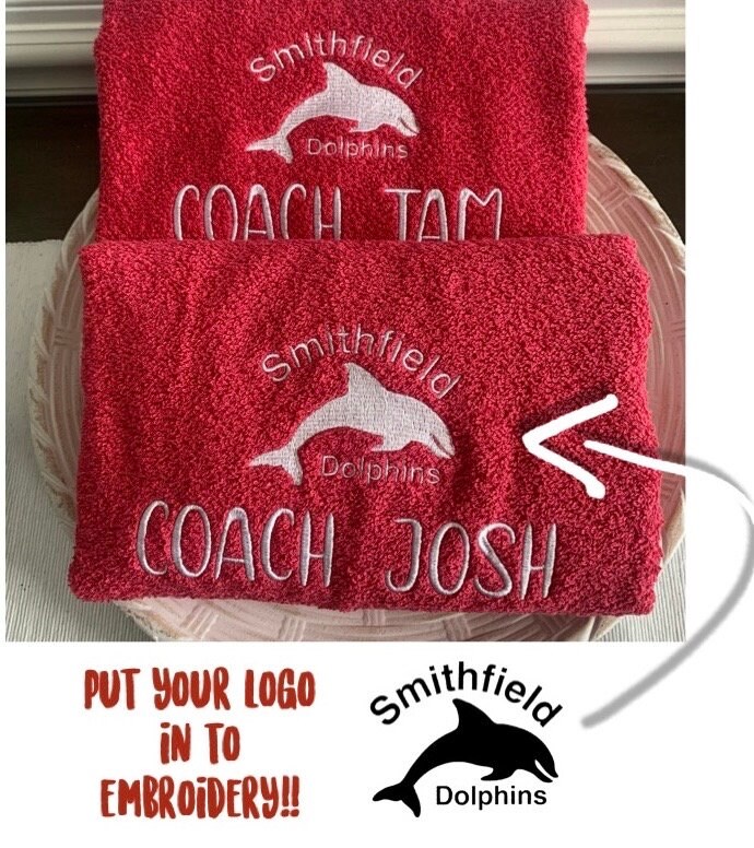 Personalized Swim Team Towel/ Custom Swim Towel / Custom Logo Towel ...