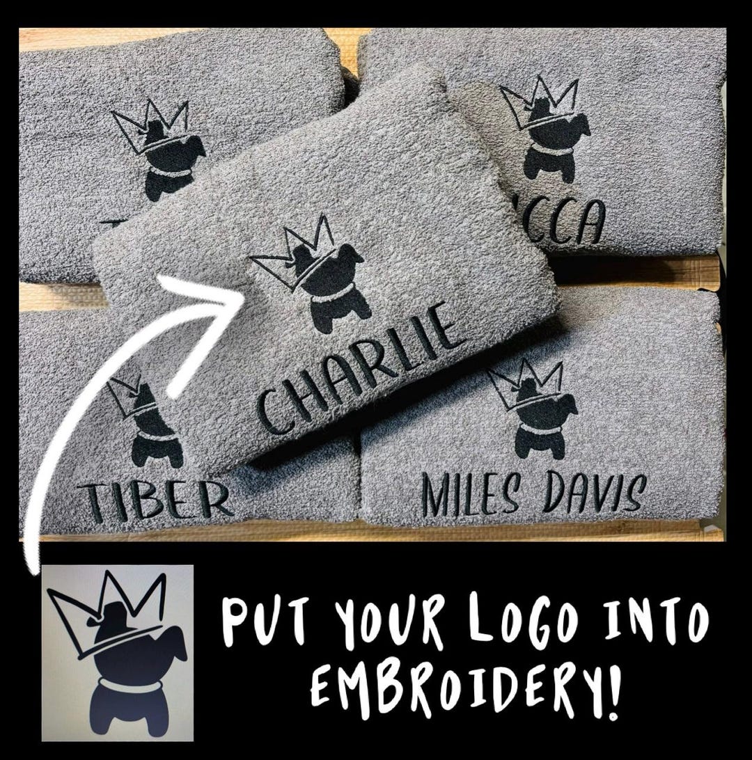Personalized Swim Team Towel/ Custom Dog Grooming Logo Towel / Custom ...