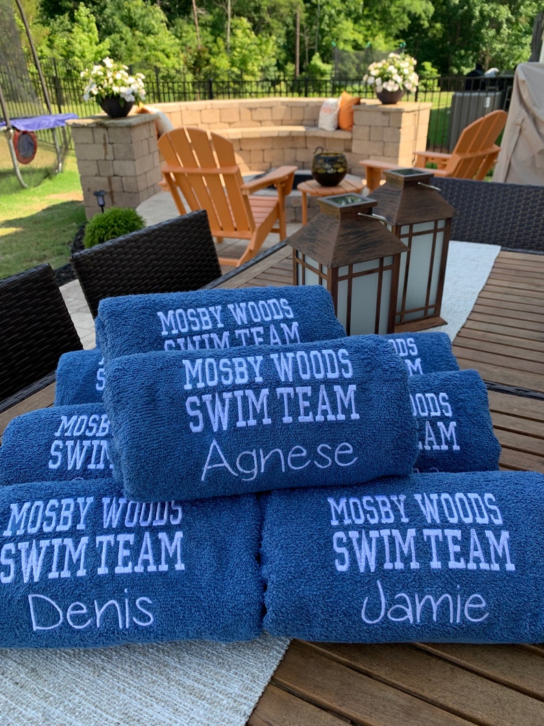Personalized Swim Team Towel/ Custom Swim Towel / Swim Team Gift 30 X ...