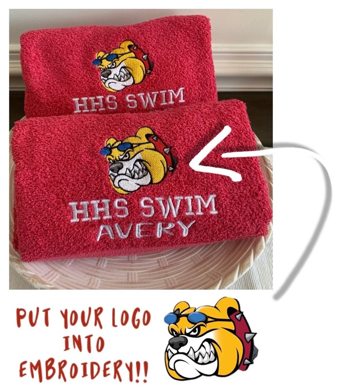 7 Personalized Swim Team Towel/ Custom Swim Towel / Swim Team Gift 30 X ...