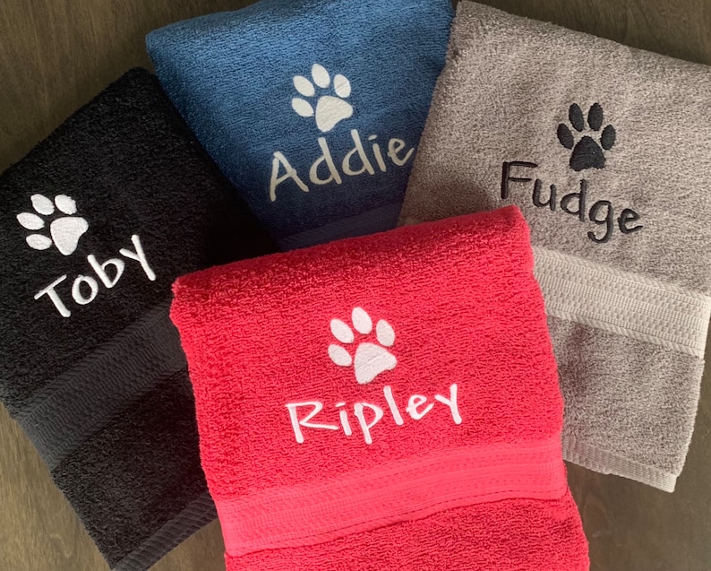 Personalized Pet Towel/ Custom Dog Towel / Paw Print Towel Pet Gift 30 ...