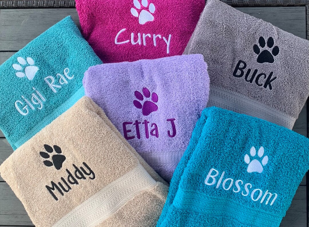 Personalized Pet Towel/ Custom Dog Towel / Paw Print Towel Pet Gift 30 ...