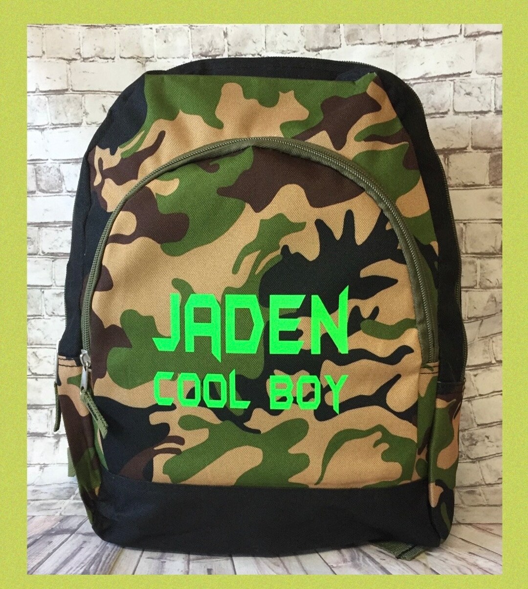 Personalized Army Backpack / Custom Camouflage Backpack Bag / School ...