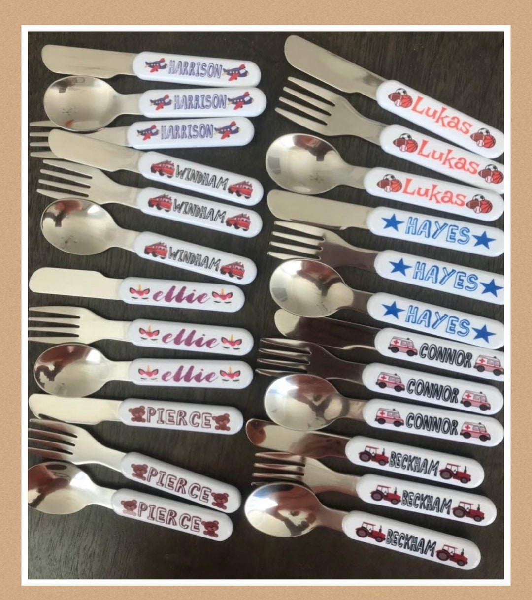 Personalized Kids Silverware Custom Kids Fork, Spoon, Knife / Baby ...