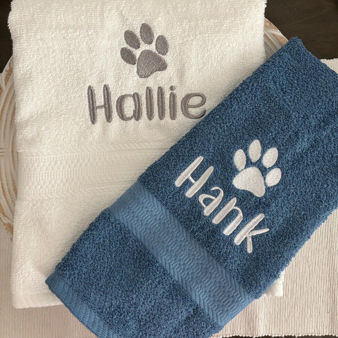 Personalized Pet Towel/ Custom Dog Towel / Paw Print Towel Pet Gift 30 ...