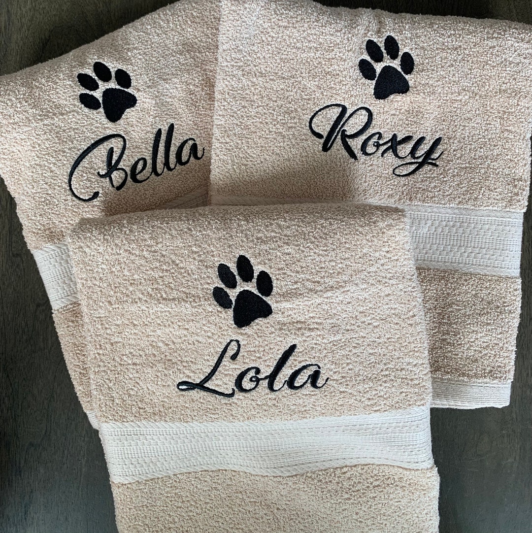 Personalized Pet Towel/ Custom Dog Towel / Paw Print Towel Pet Gift 30 ...