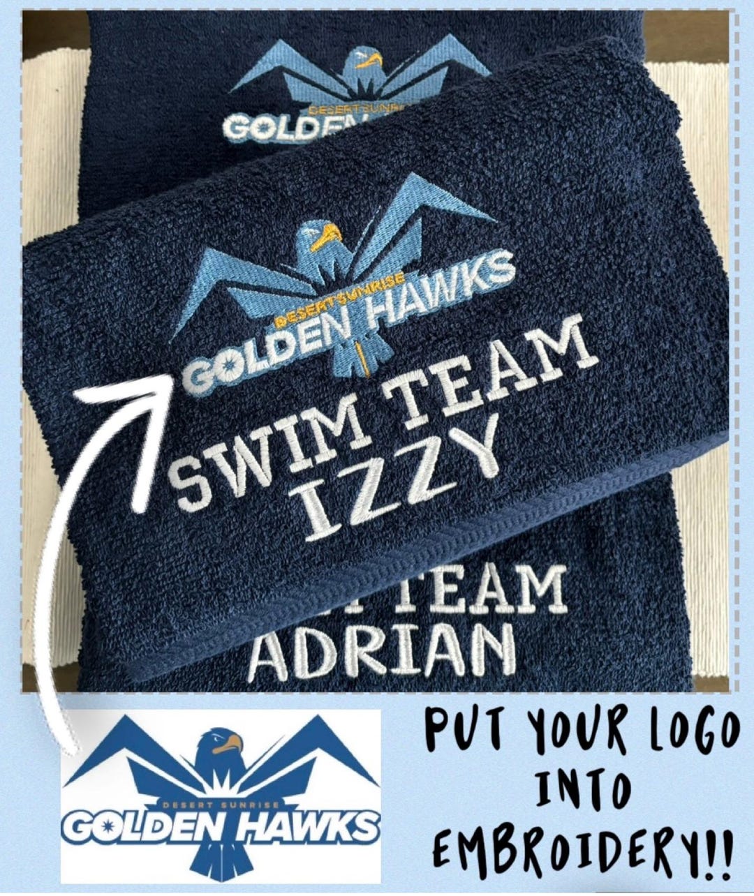 Personalized Swim Team Towel/ Custom Swim Towel / Custom Logo Towel ...