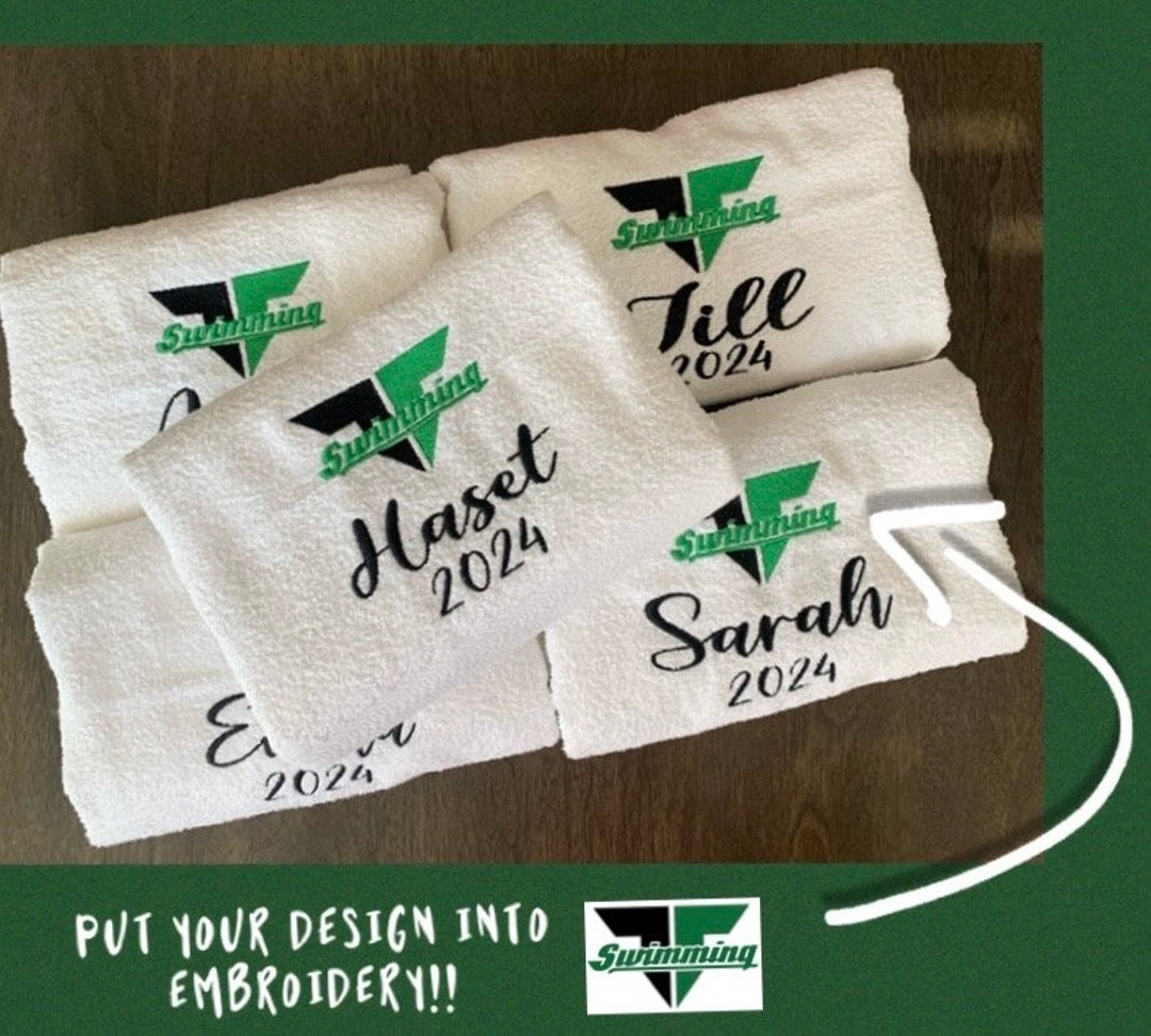 15 Personalized Swim Team Towel/ Custom Swim Towel / Custom Logo Towel ...