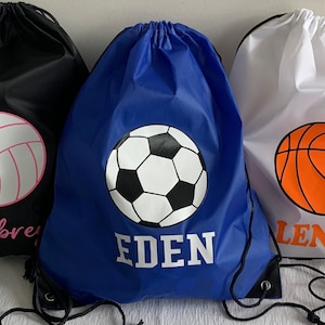 Personalized Soccer Backpack / Custom Basketball Drawstring Bag ...