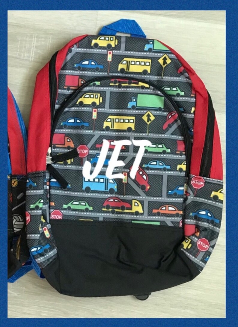 Personalized Cars Backpack / Chstom Truck Backpack / Truck and Car ...
