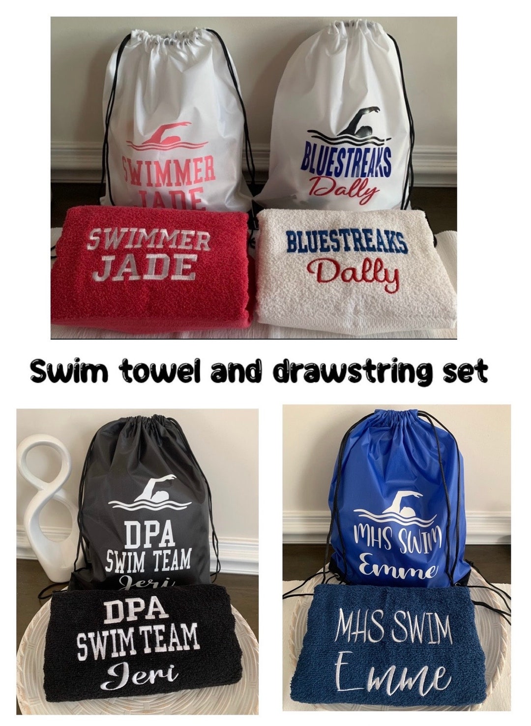 Personalized Swim Team Towel Swim Towel Custom Swim Towels / Swim Team ...