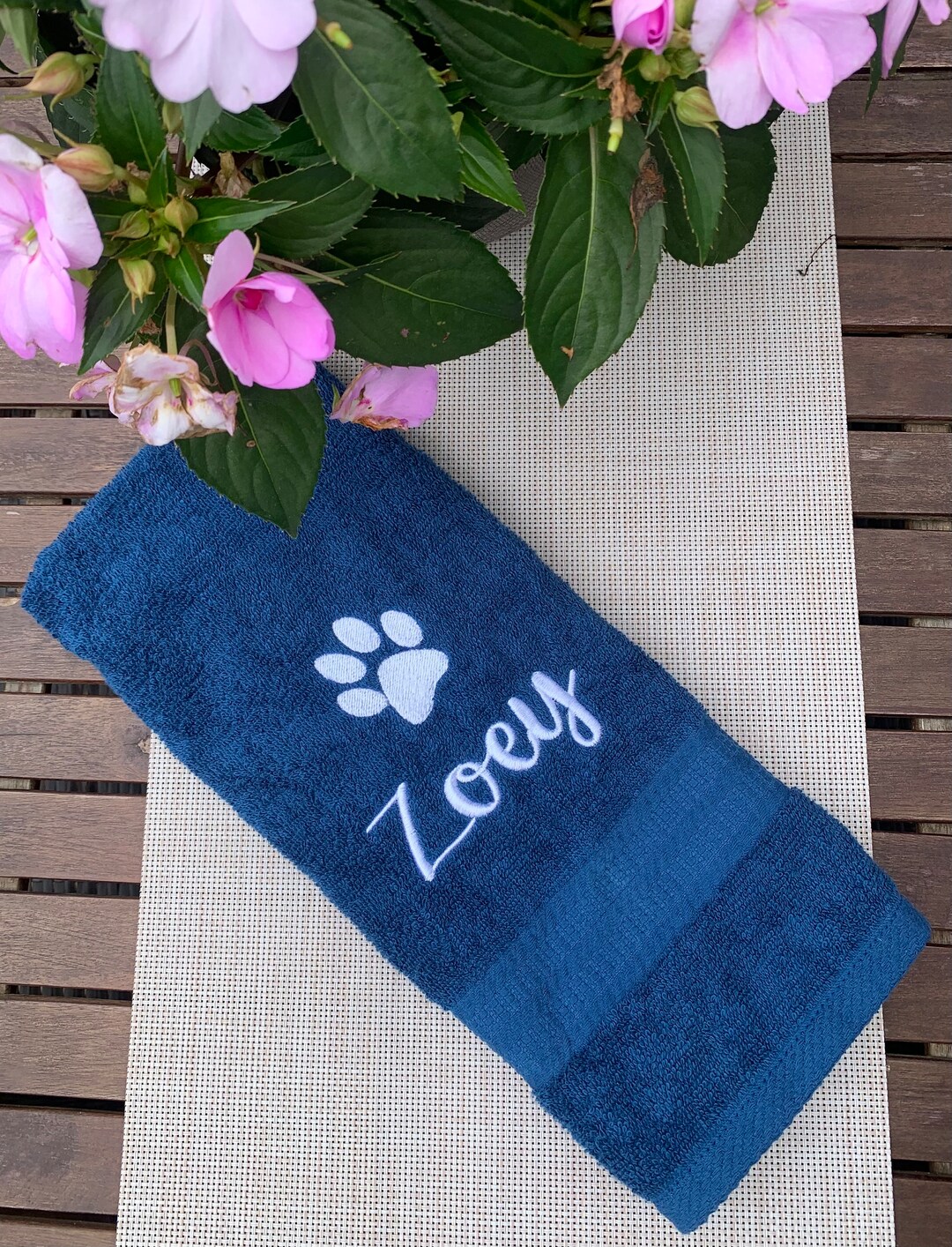 Personalized Pet Towel/ Custom Dog Towel / Paw Print Towel Pet Gift ...