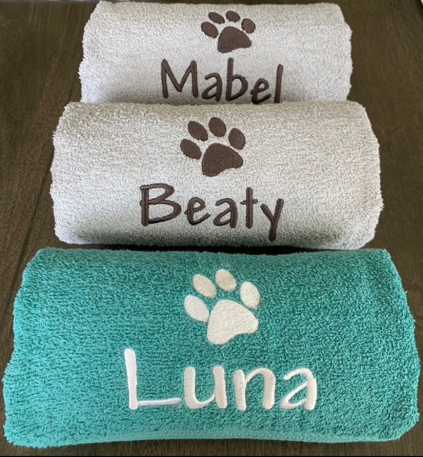 Personalized Pet Towel/ Custom Dog Towel / Paw Print Towel Pet Gift 30 ...