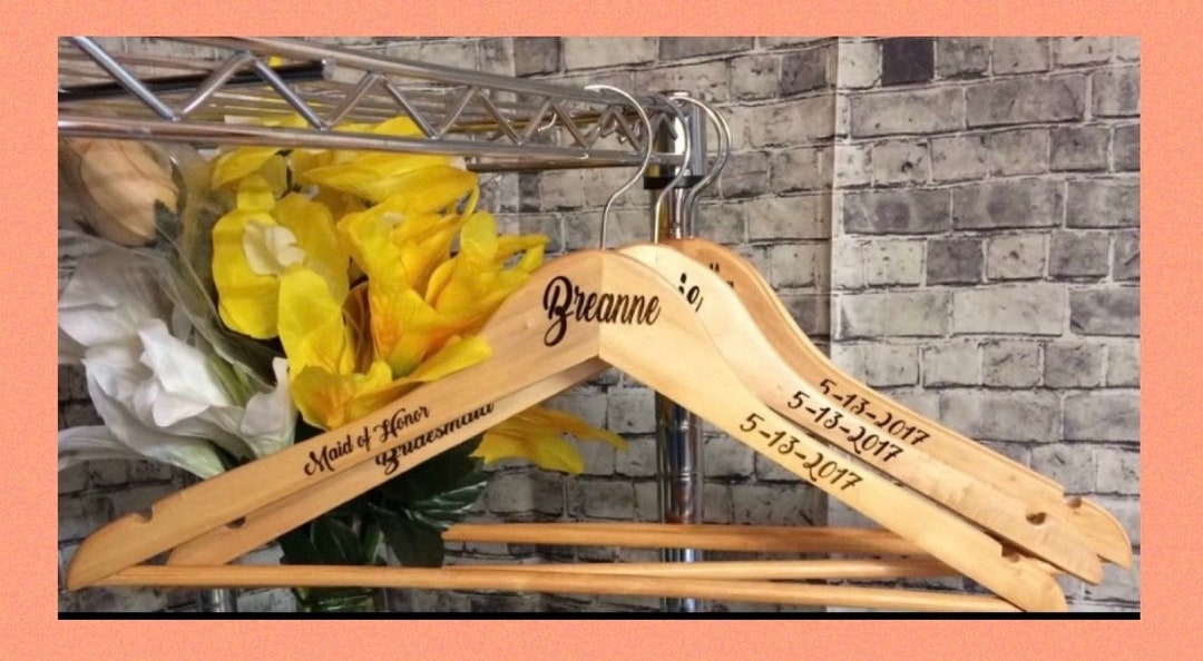 Personalized Wooden Hanger/ Custom Wood Hanger/ Bridesmaid Hanger ...