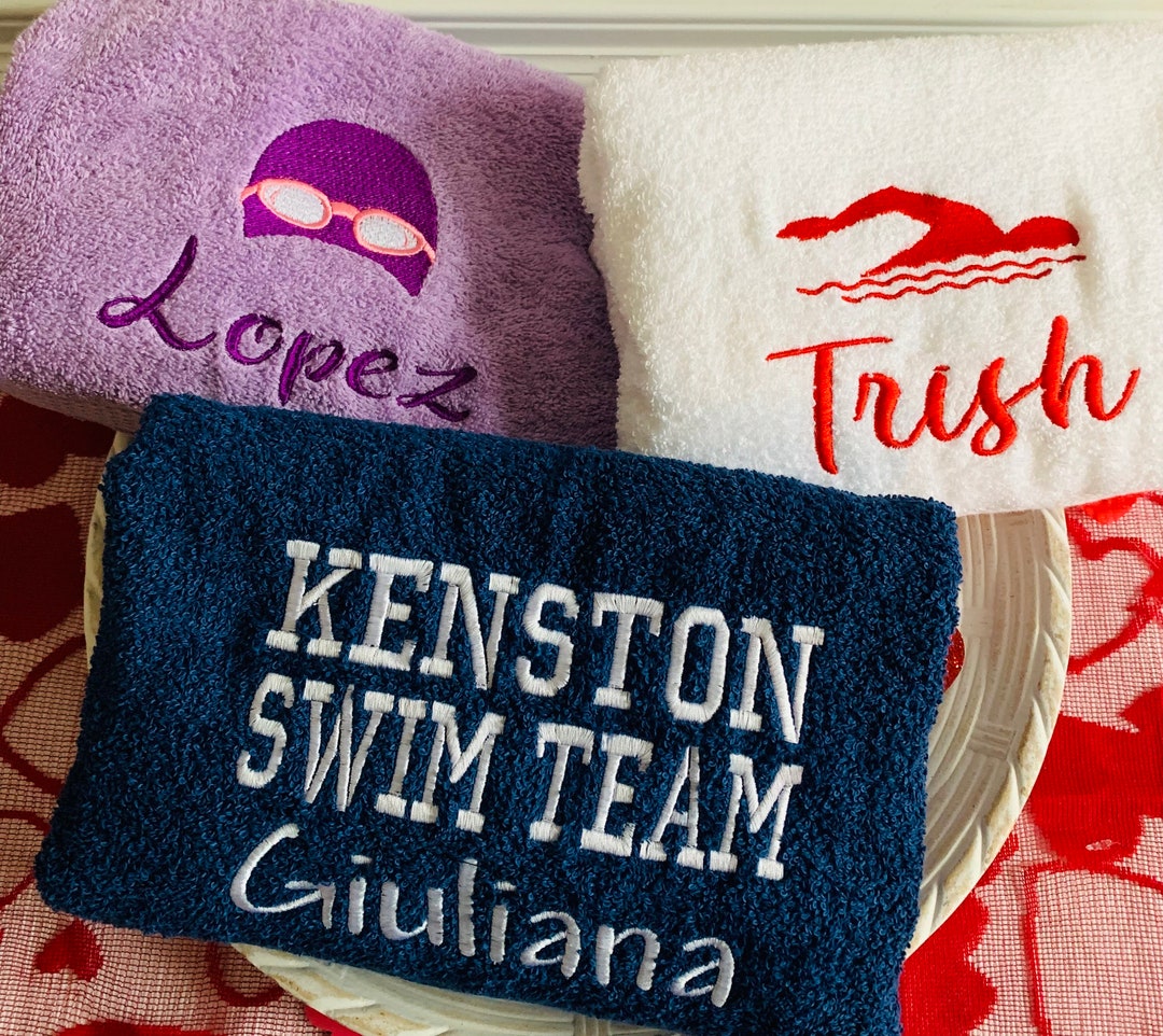 Personalized Swim Team Towel/ Custom Swim Towel / Swim Team Gift/ Swim ...