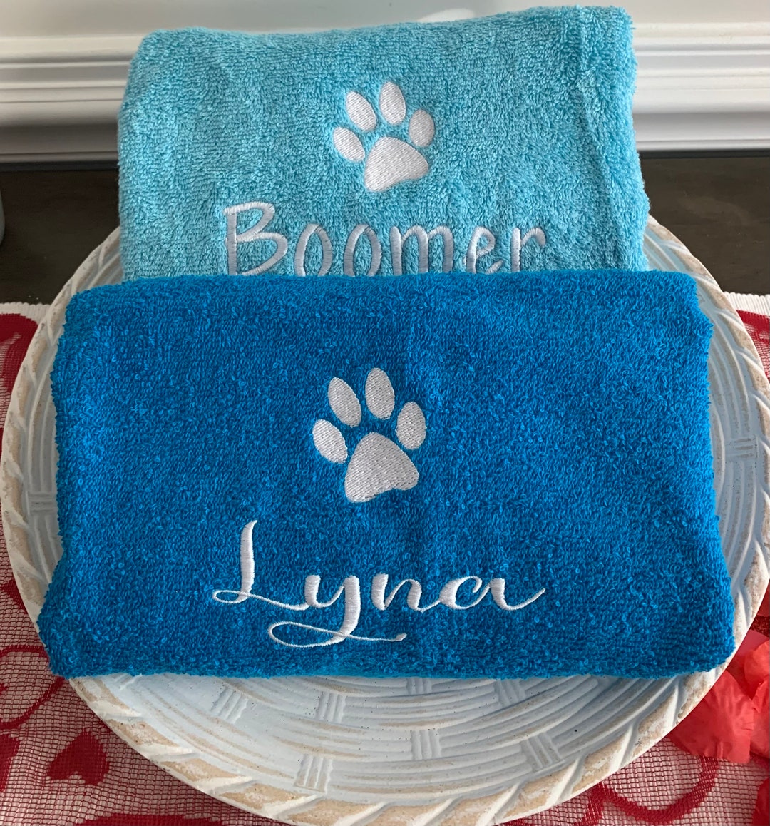 Personalized Pet Towel/ Custom Dog Towel / Paw Print Towel Pet Gift 30 ...