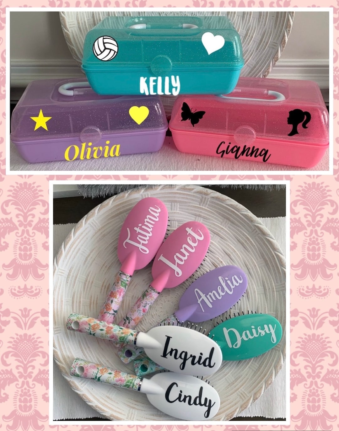 Personalized Hair Brush & Caboodle Set , Custom Hair Brush Party Favor ...