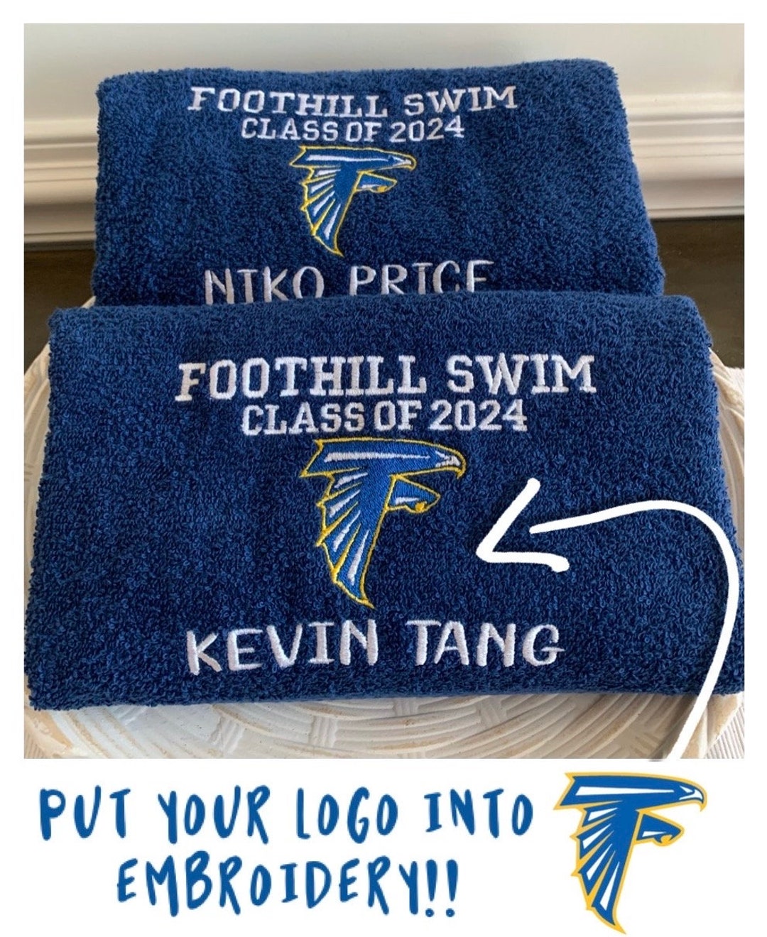 Personalized Swim Team Towel/ Custom Swim Towel / Custom Logo Towel ...
