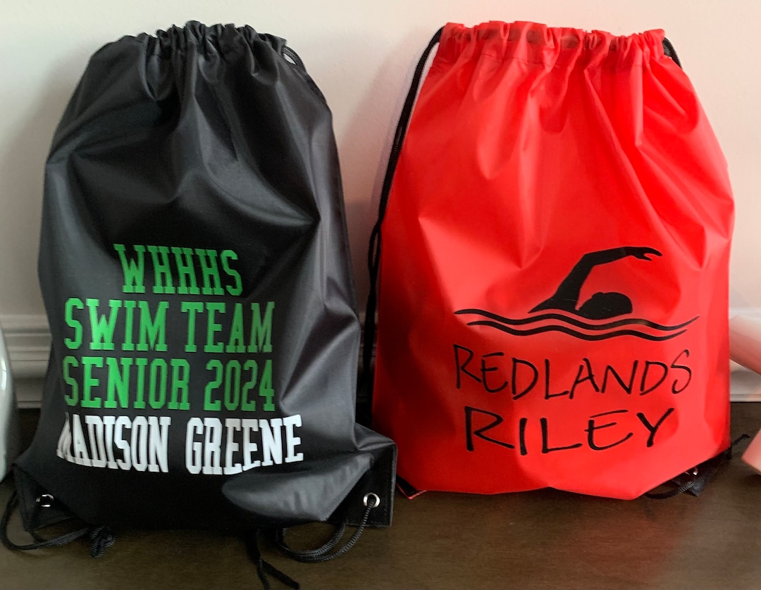 Personalized Swim Team Drawstring Swim Bag Custom Drawstring / Swim ...