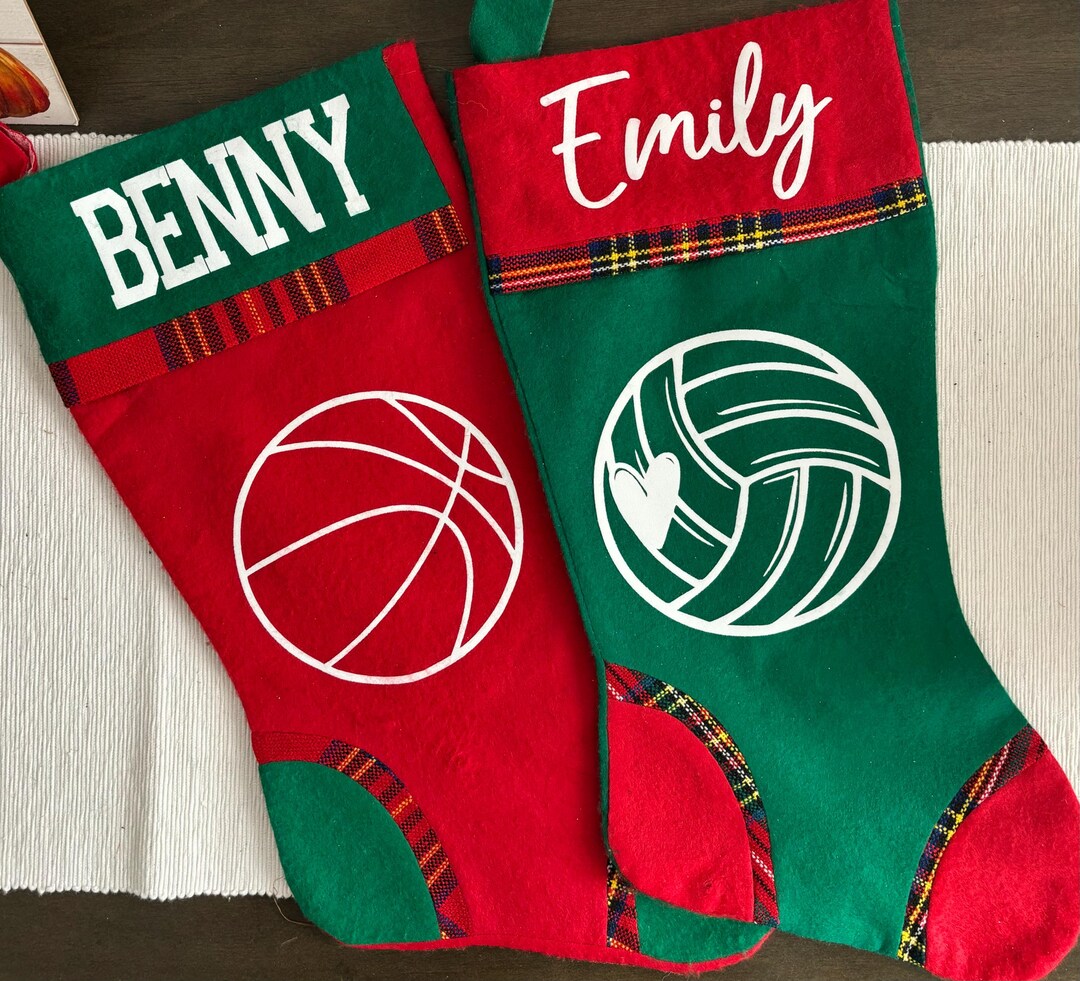 Personalized Christmas Volleyball Stocking/ Basketball Stocking ...