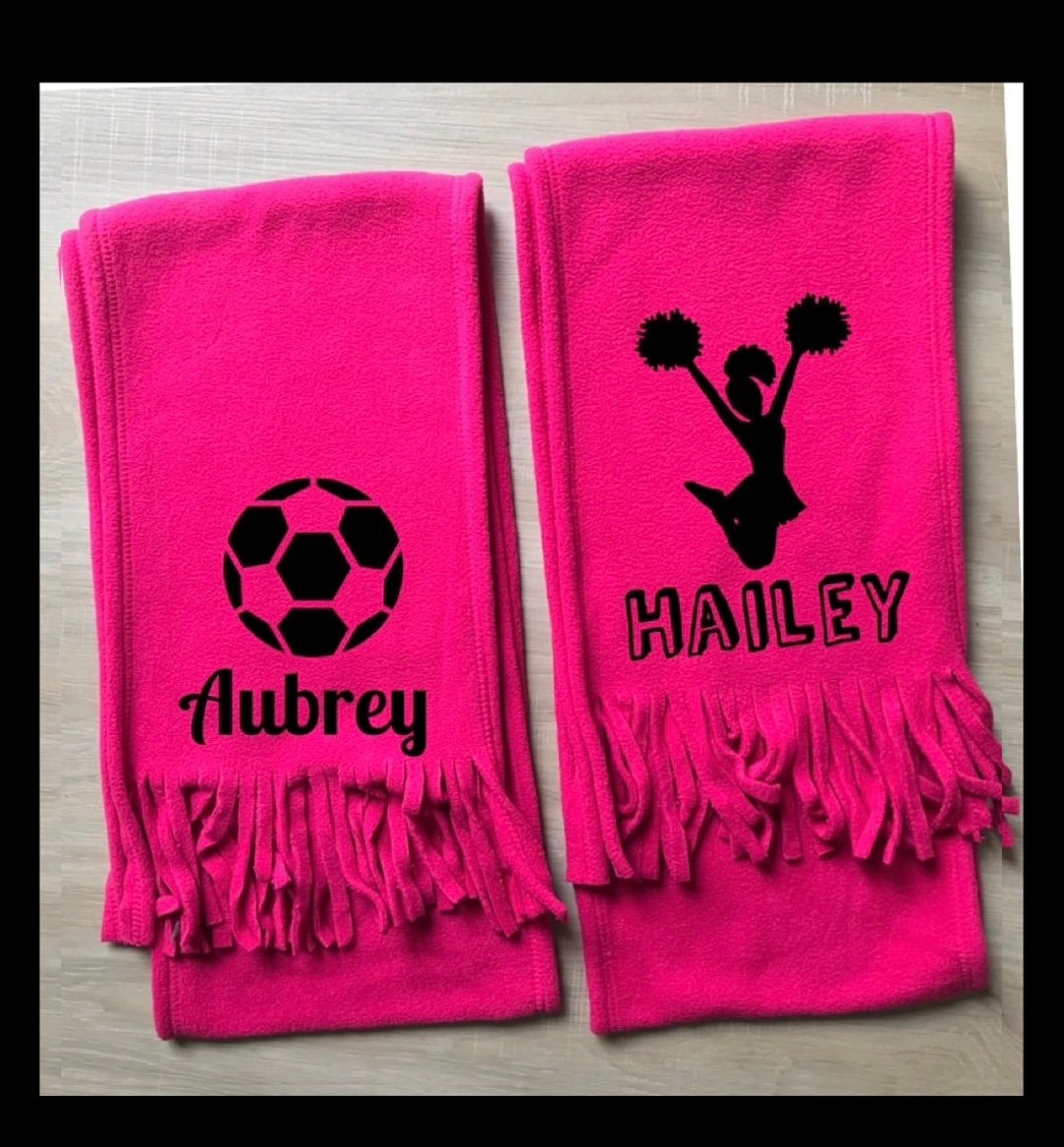Personalized Fleece Scarf Woman/girls Soccer Scarf, Gymnastics Scarf ...